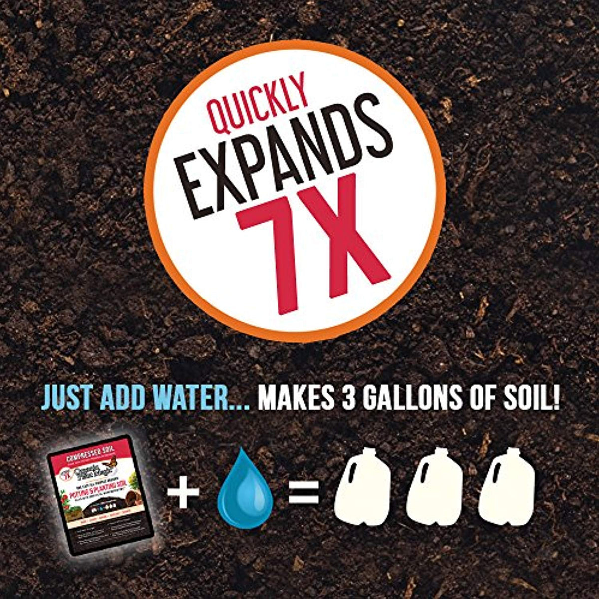 Compressed Organic Potting-Soil for Garden & Plants - Expands up to 7 ...